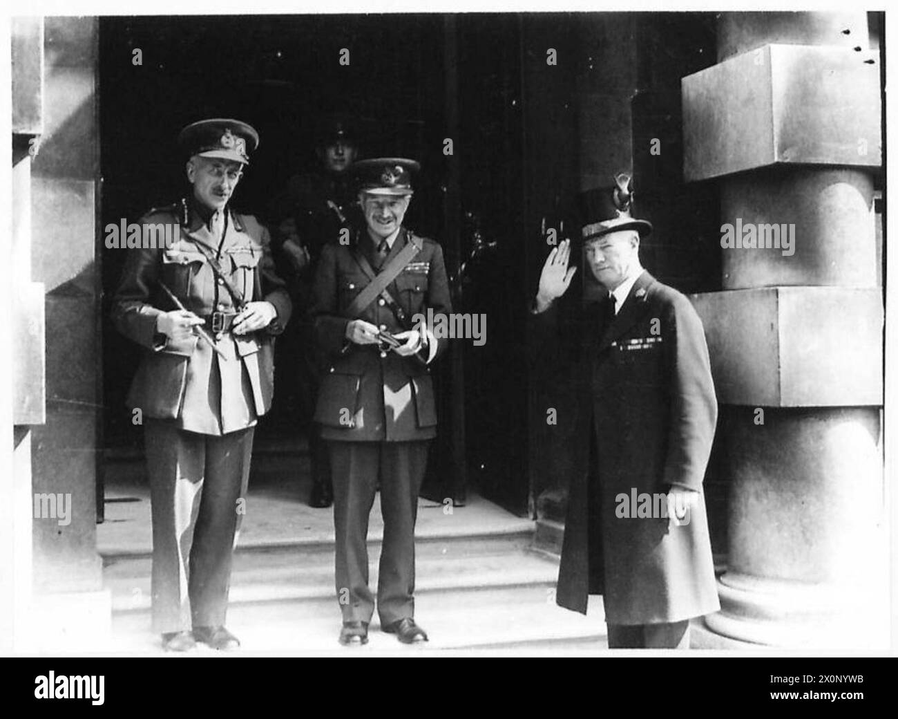 SCENES INSIDE AND OUTSIDE THE WAR OFFICE - Left to right - Major ...