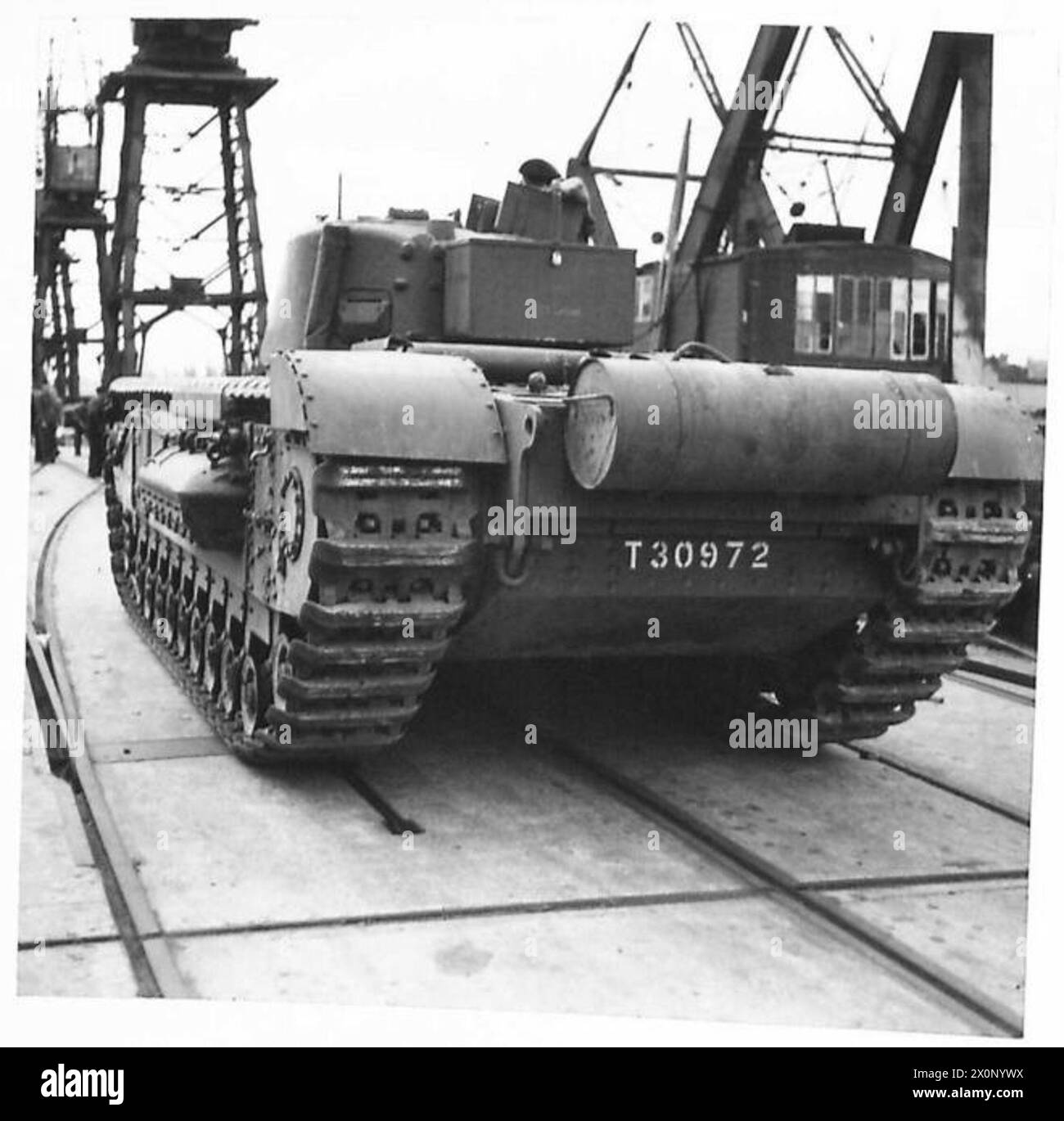 negative - Tank ready for hoisting Photographic negative , British Army ...