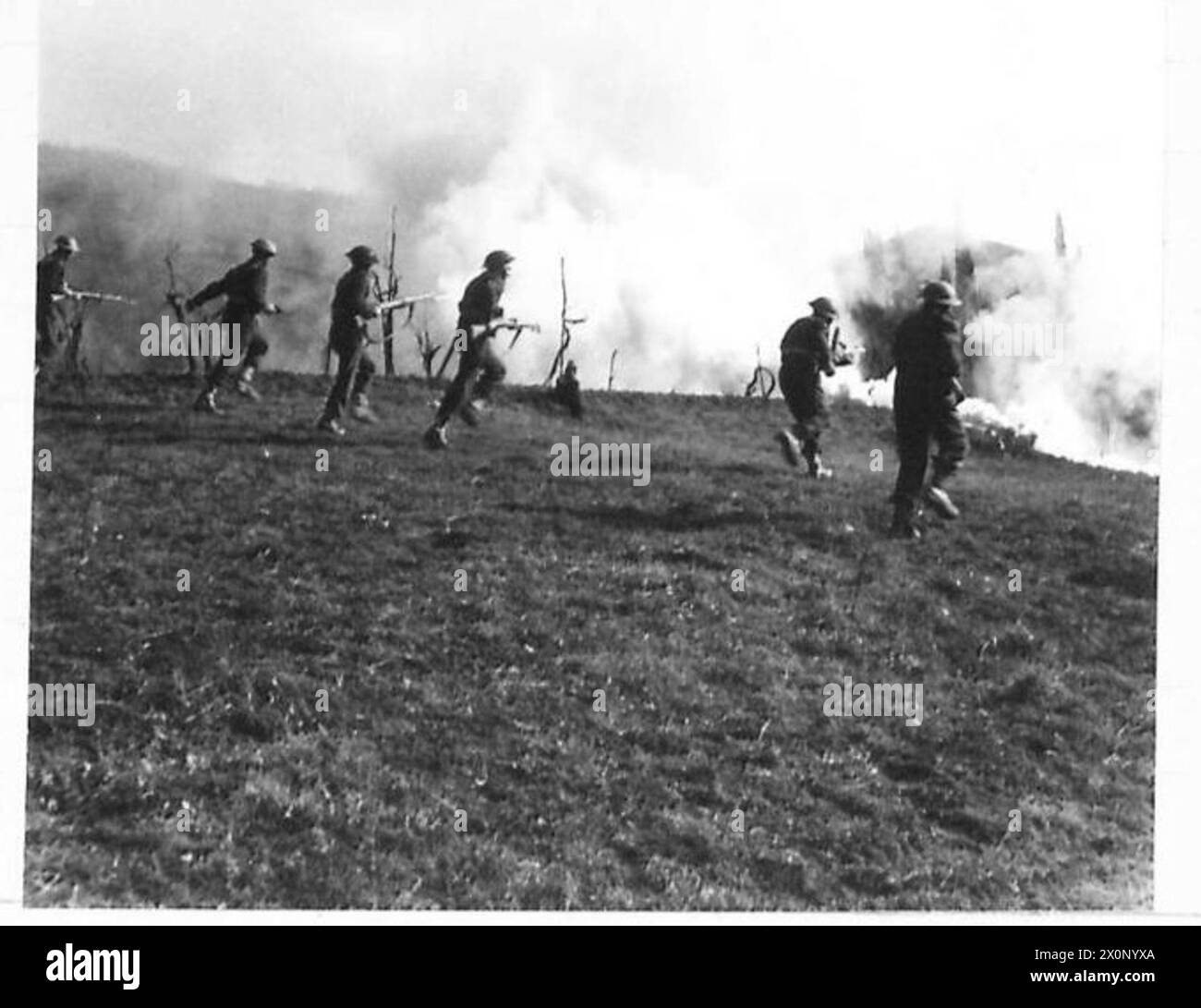 A section of infantry from the 78th Division Training School practices ...