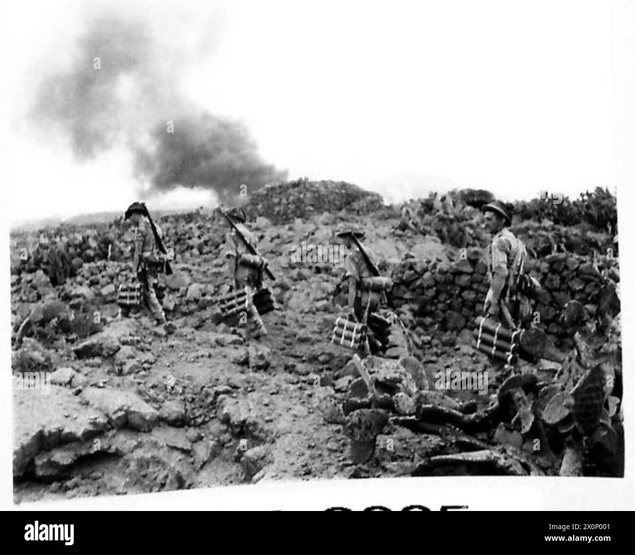 SURRENDER OF PANTELLARIA - Men of the Duke of Wellingtons carrying up ...