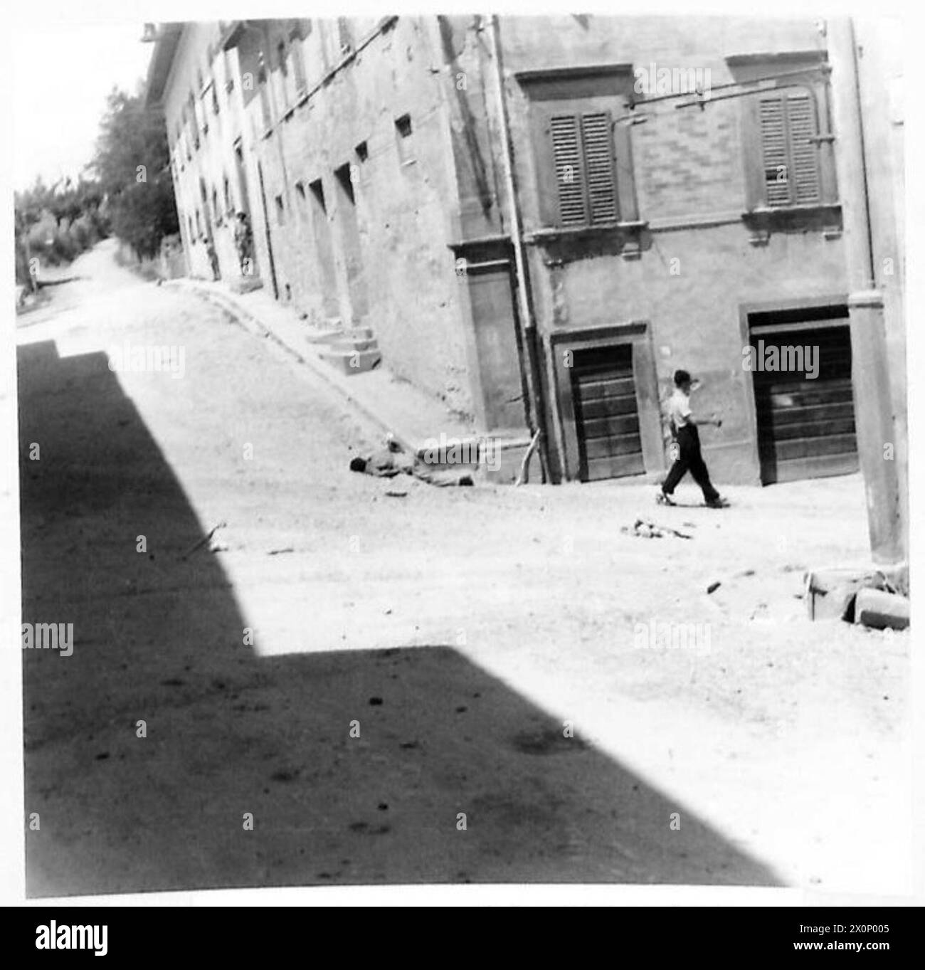 EIGHTH ARMY : GERMAN SHELLFIRE TAKES ITS TOLL - One of the German 8mm ...