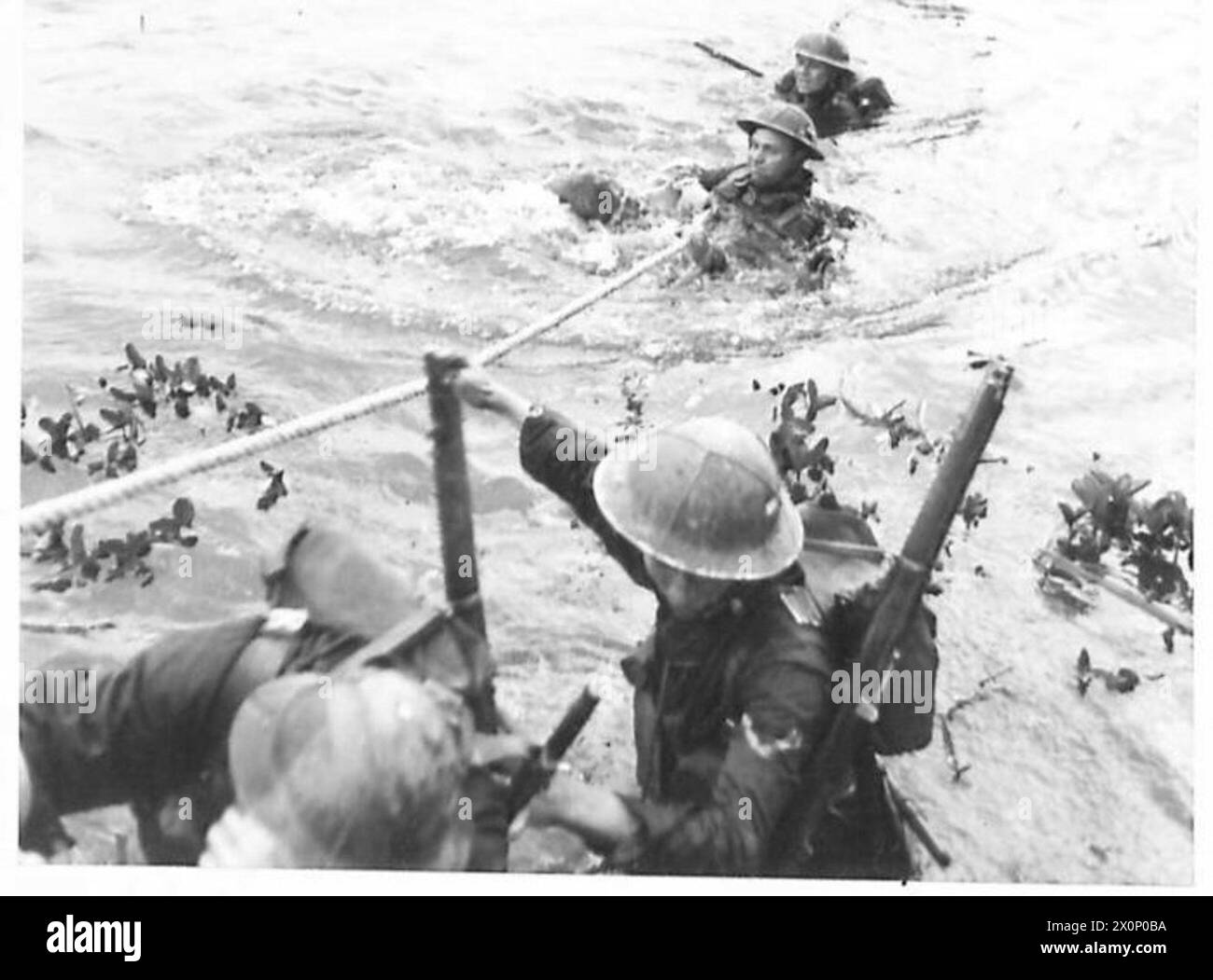 REALISTIC BATTLE TRAINING - Troops crossing a river in full kit by ...