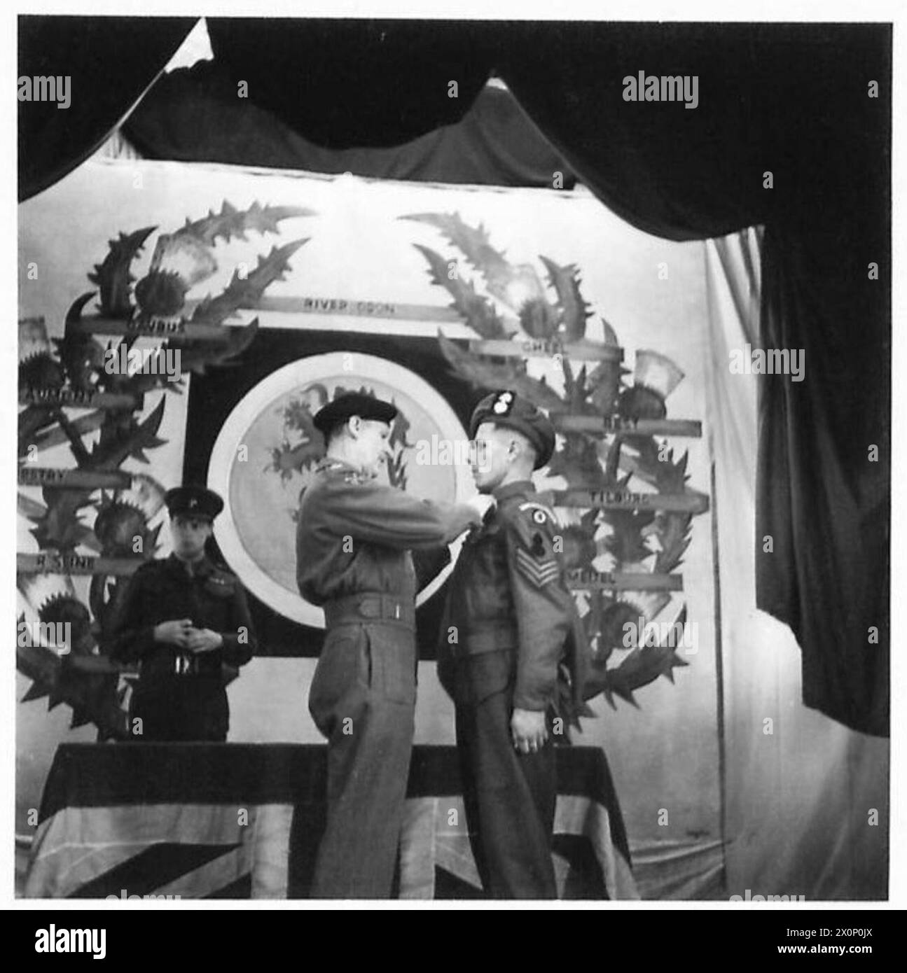 15TH (SCOTTISH) DIV. INVESTITURE - Sgt. P. Rees, 6 RSF, receives the ...