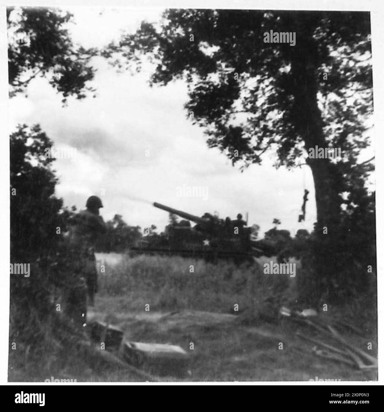 THE CAMPAIGN IN NORMANDY 1944 - American M12 GMC 155mm self-propelled guns of 987th Field ...