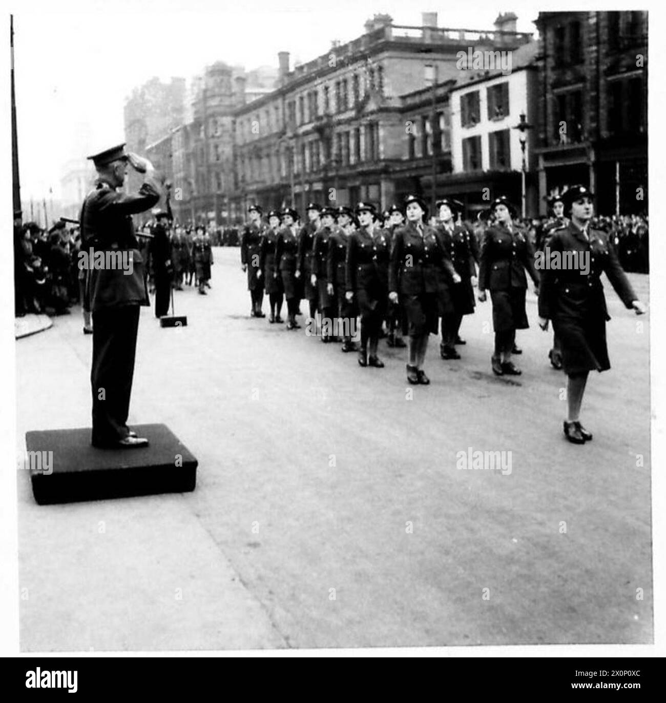 The ATS Band performs its farewell while Lt. Gen. Sir H.E. Franklyn ...