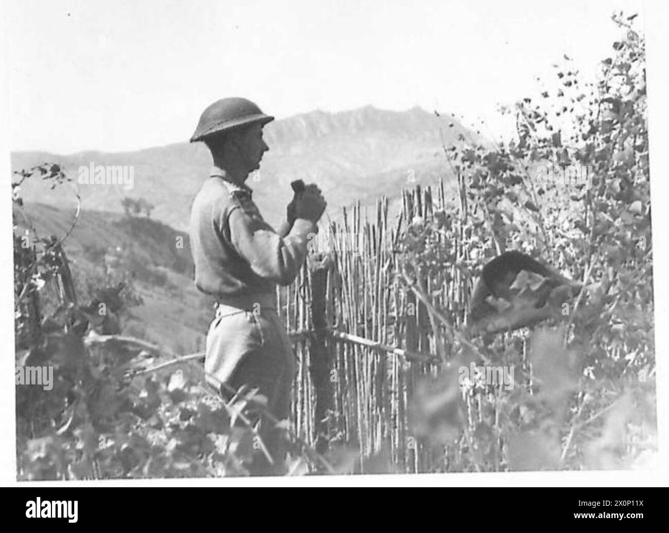 Photograph shows Captain Stark of S Company, 2nd Battalion Cameron ...