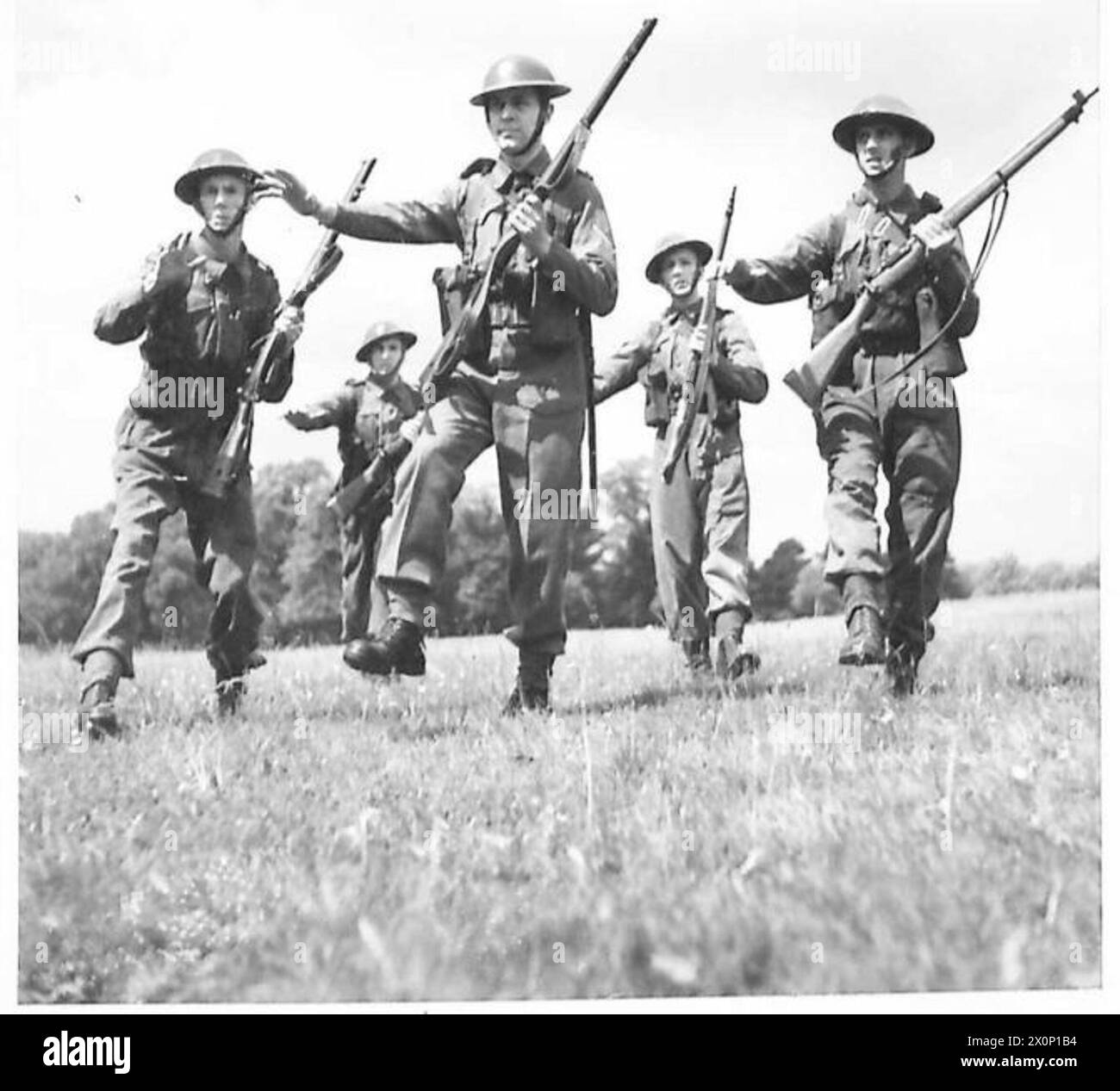 A British Army soldier practices fieldcraft outdoors, learning stalking ...