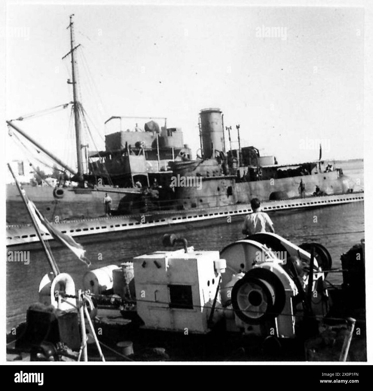 INVASION OF SICILY H.M. FLEET SWEEPER "SEAHAM" CAPTURES ITALIAN SUB ...