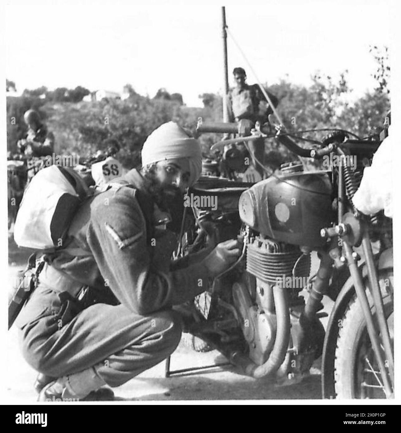 MOTORCYCLE TRIAL FOR DISPATCH RIDERS IN CYPRUS - An Indian D.R. (Sikh ...