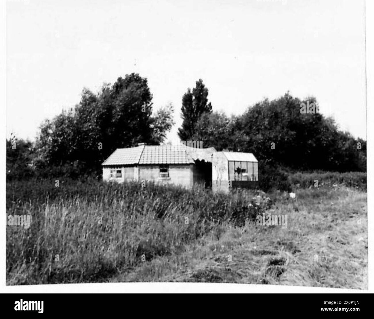 Camouflaged pillboxes used by the British Army. Photographic negative ...
