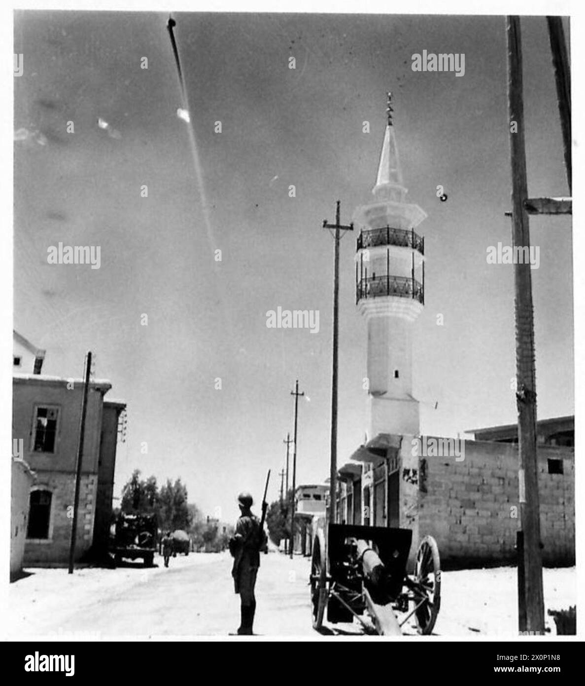 View of Damascus showing vehicles and guns abandoned by Vichy French ...