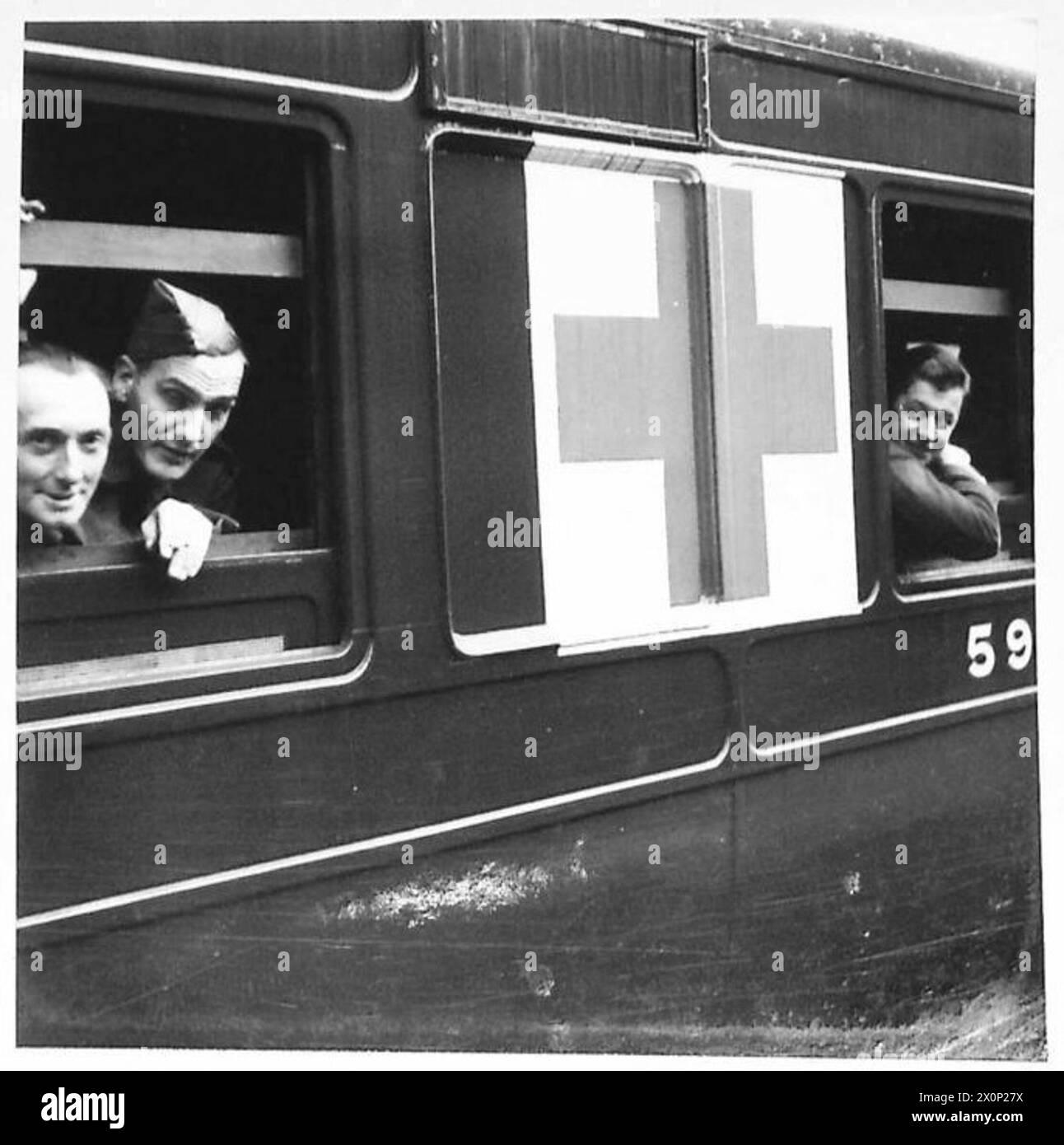 REPATRIATED PRISONERS ARRIVE IN LIVERPOOL - From the windows of the Red ...