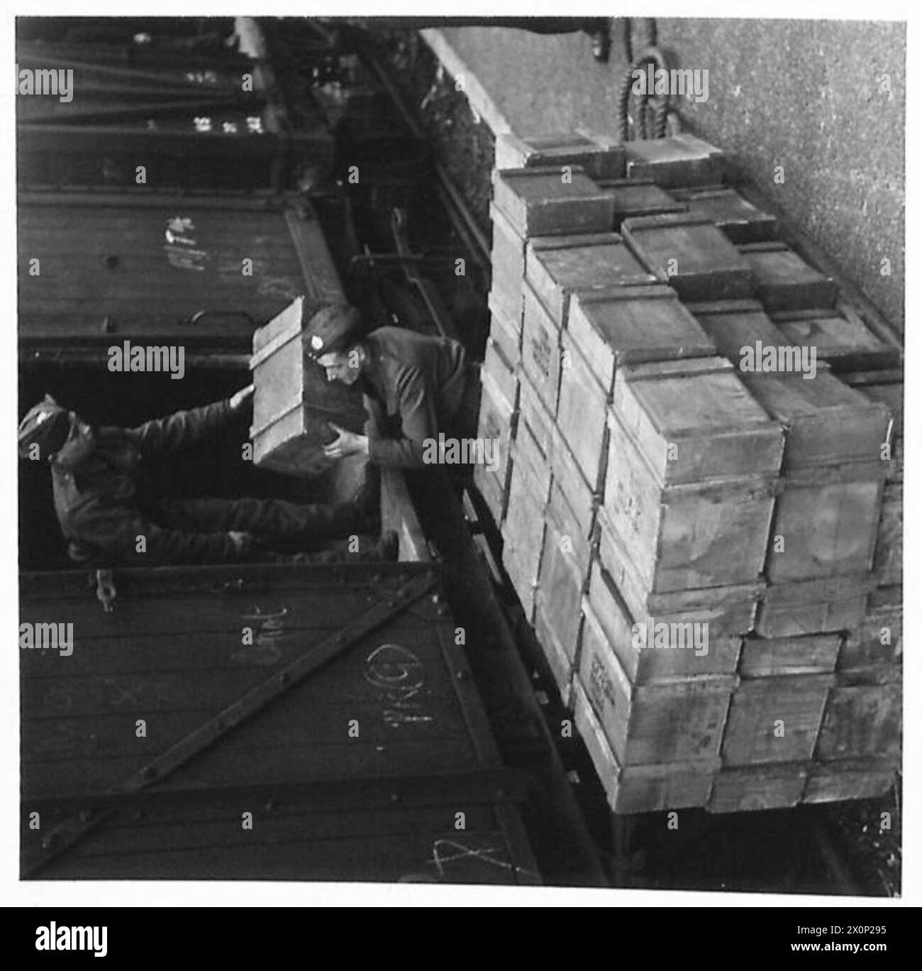 LOADING COMPO PACKS INTO SHIPS - Unloading from railway wagons ...