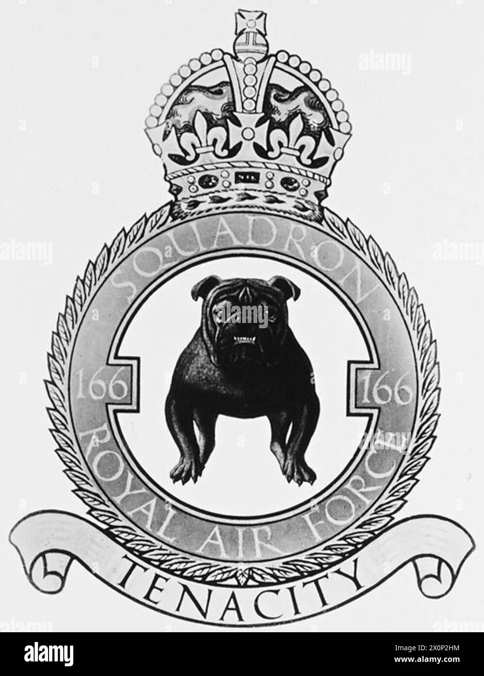 Badge of No.168 Squadron RAF, known as 'TENACITY', displaying the ...
