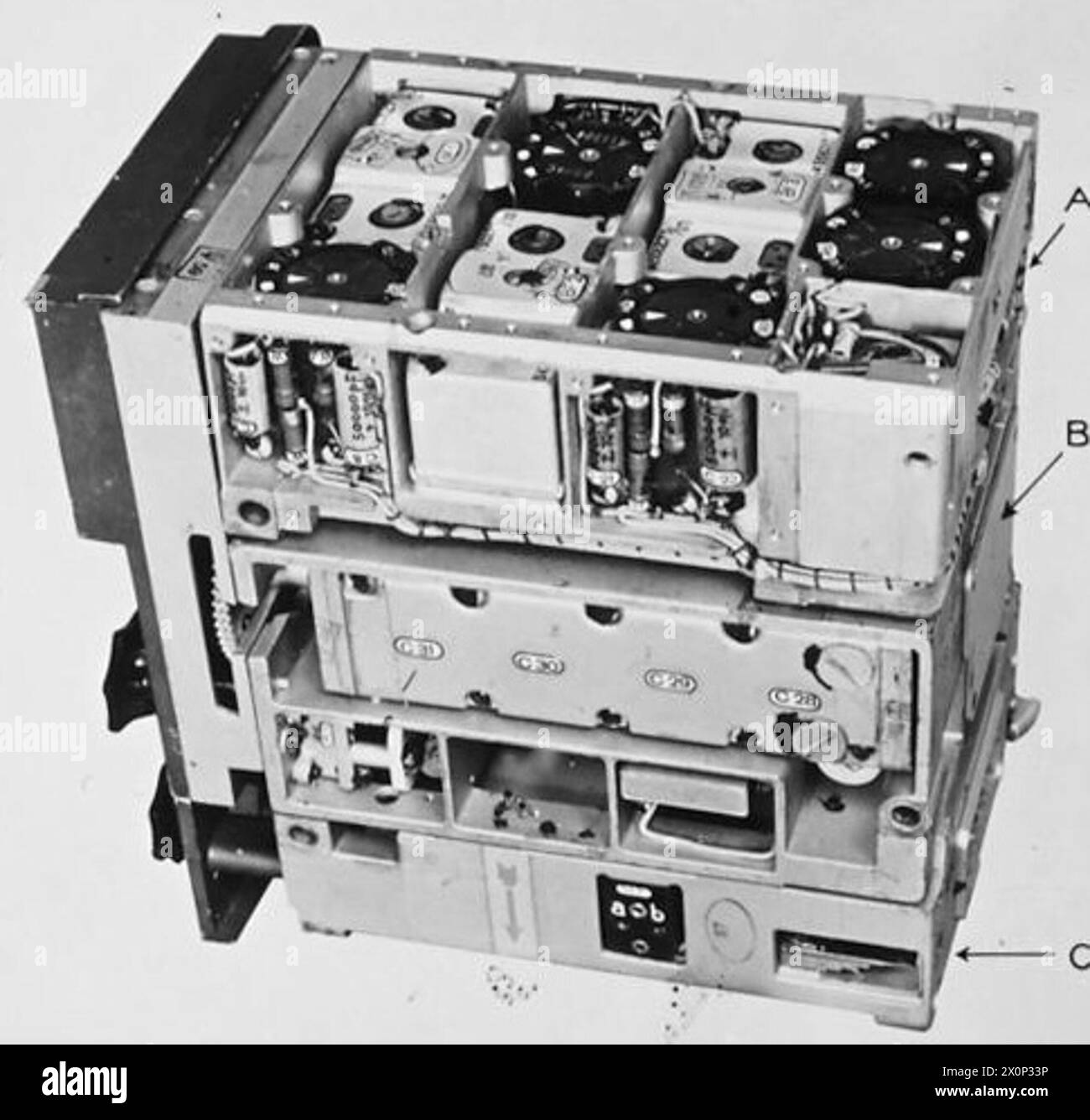 Technical diagram illustrating components Black and White Stock Photos ...