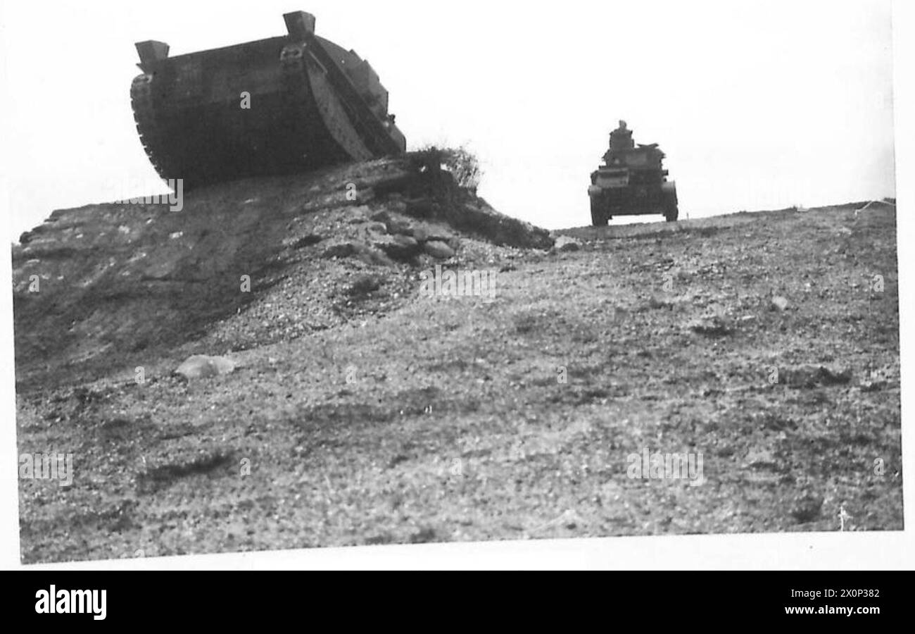 Light, medium, and heavy tanks of the Royal Tank Corps are engaged in ...