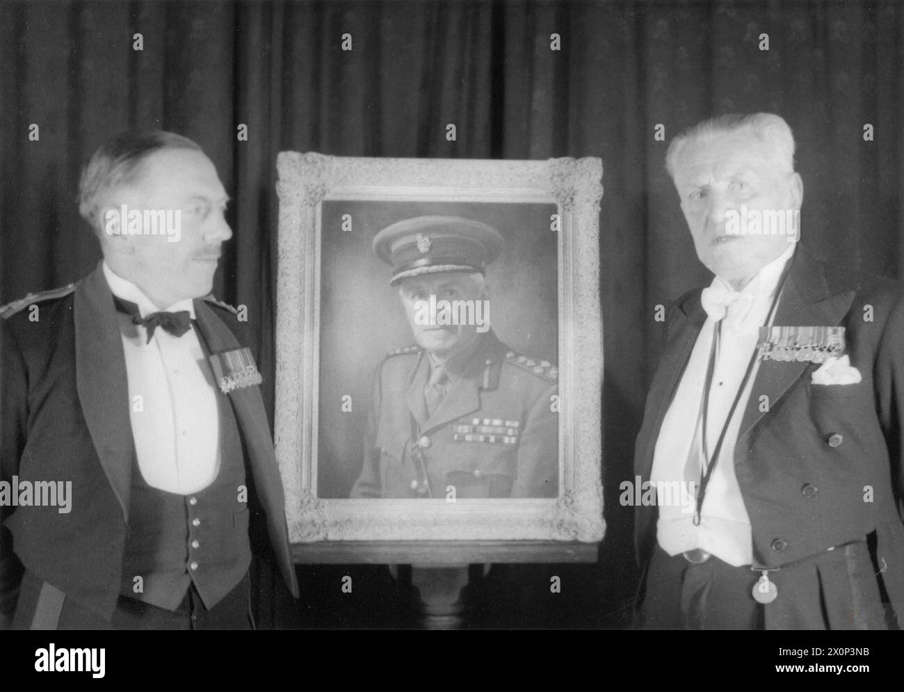 An event possibly marking the unveiling of a portrait of Brigadier ...