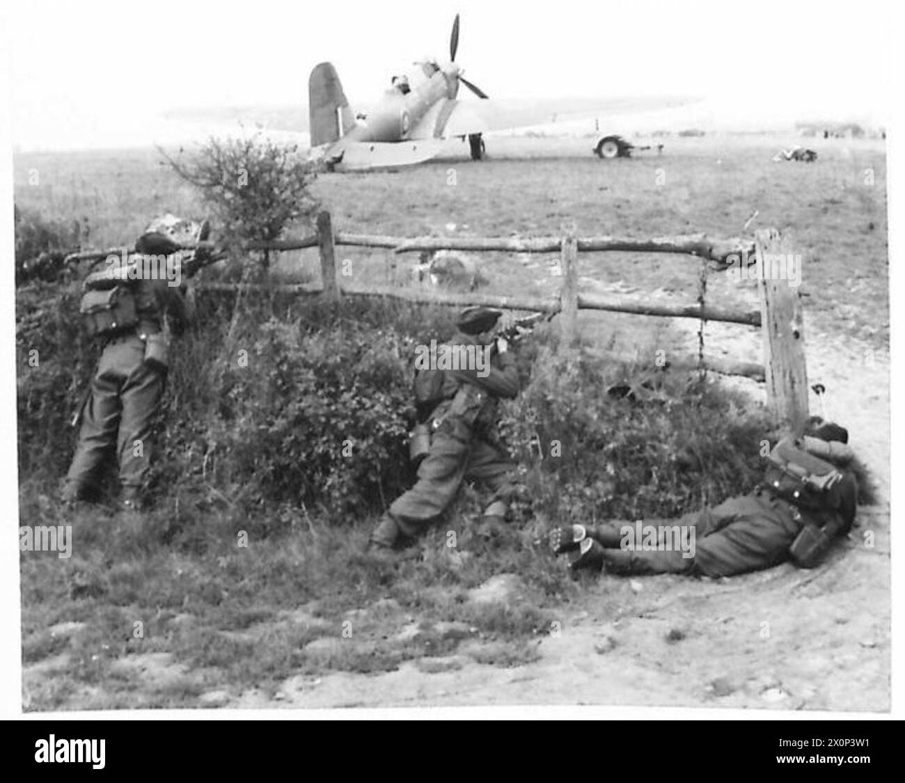 A SOUTHERN EXERCISE - Troops on aerodrome defence Photographic negative ...