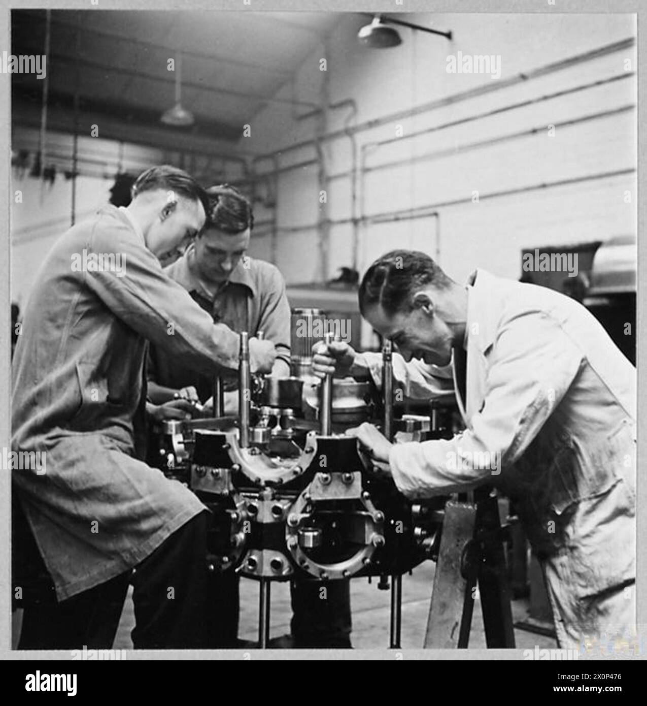 Assembly of a Hercules engine takes place in the BOAC aircraft engine ...