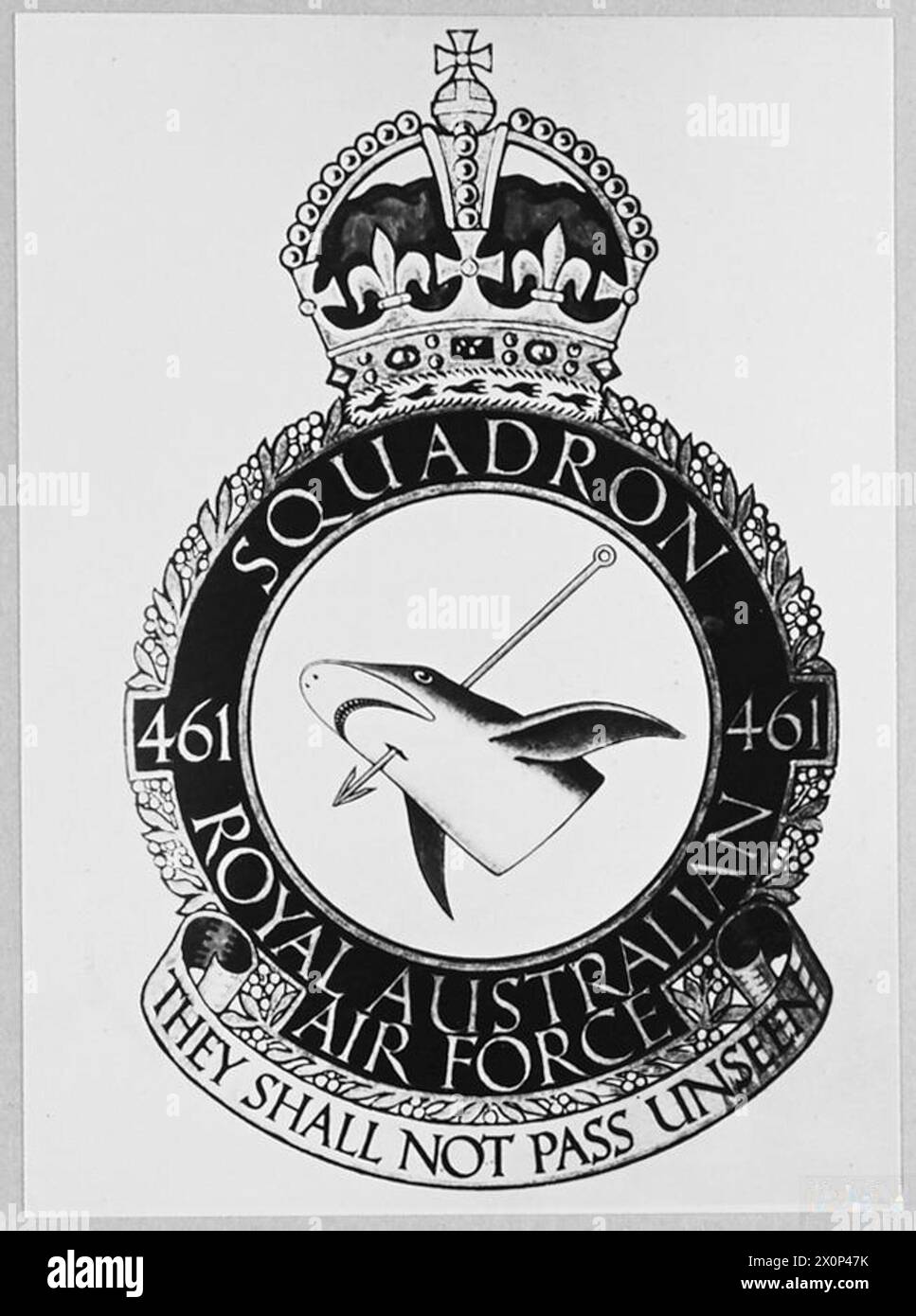 R.A.F. BADGES - Picture issued 1945 shows - The badge of No.461 ...