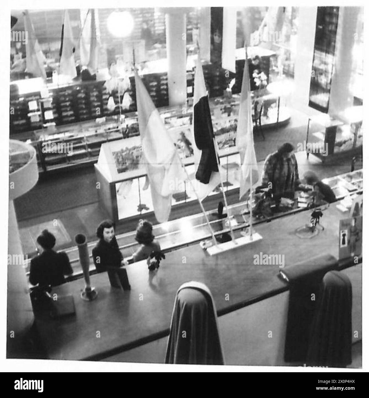 General view of an exhibition displaying official War Office ...