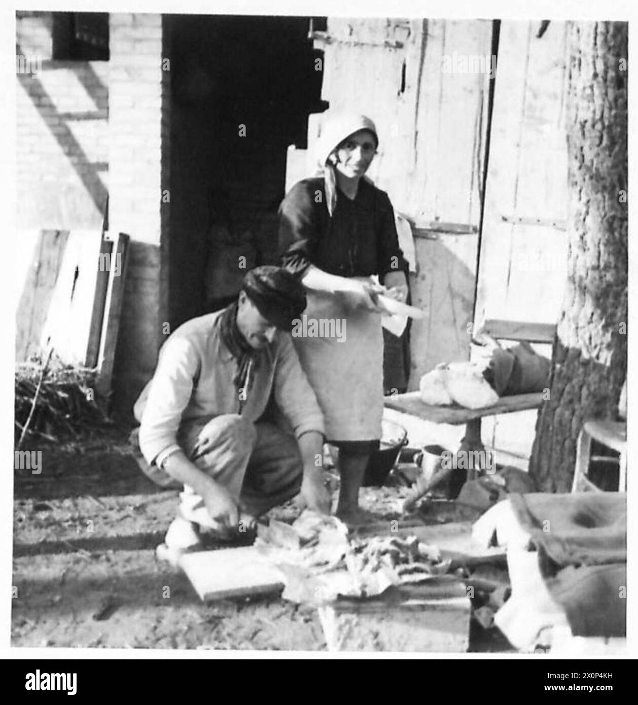 Fresh meat preparation Black and White Stock Photos & Images - Alamy