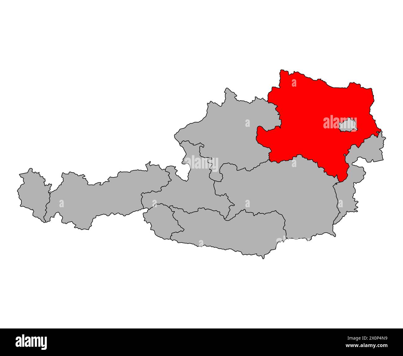 Austria of Lower Austria map symbol shape, travel web flat concept icon ...