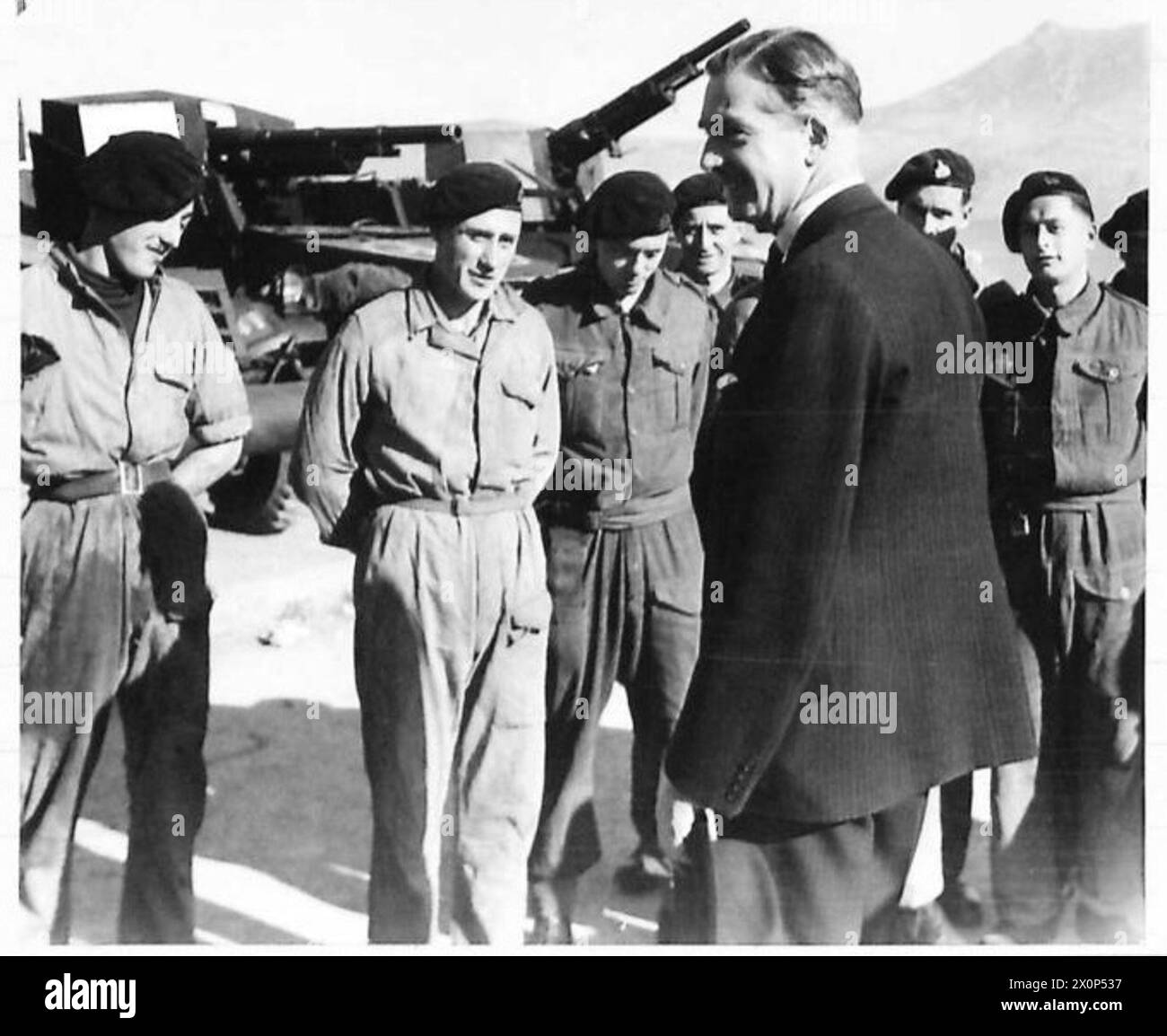 In Corinth, Greece, Mr. Eden visits the British Division and speaks to ...