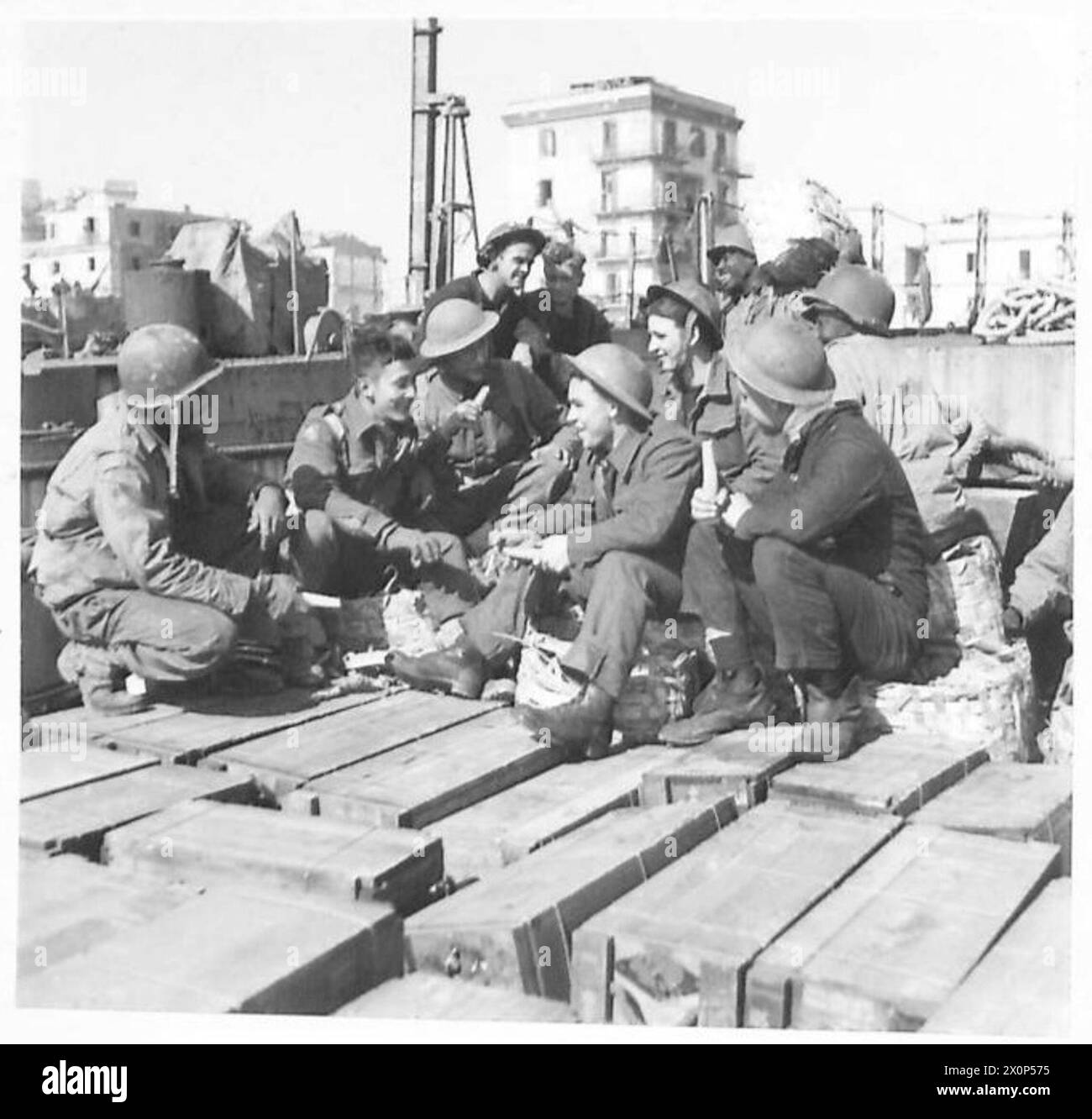 American soldiers and British naval and military personnel are aboard ...