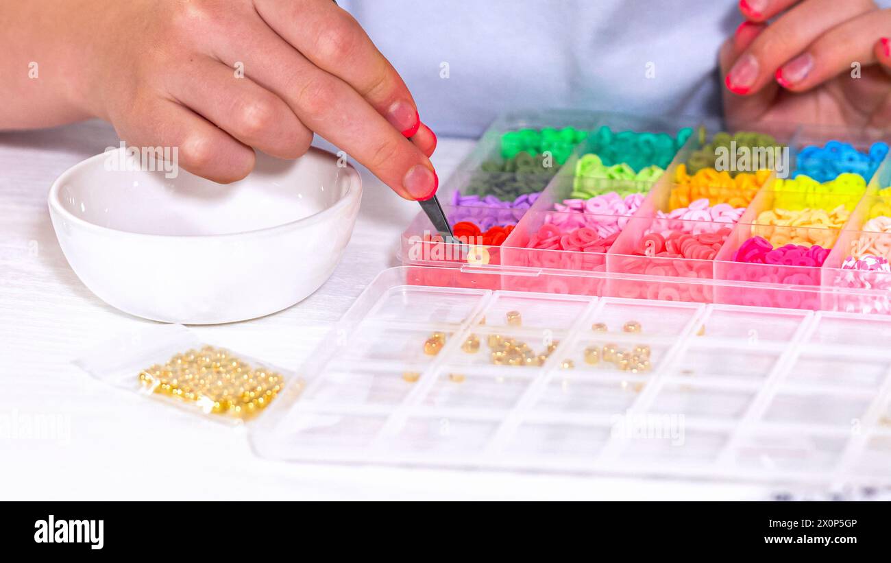 Colorful Bead Sorting-A Crafters Palette Stock Photo - Alamy