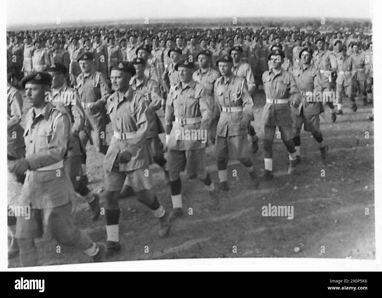 AIRBORNE TROOPS ATTEND CHURCH PARADE - Troops marching away after the ...