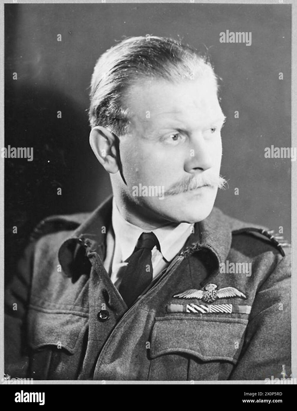 Wing Commander I.C.K. Swales, DSO, DFC, DFM, is pictured as a senior ...