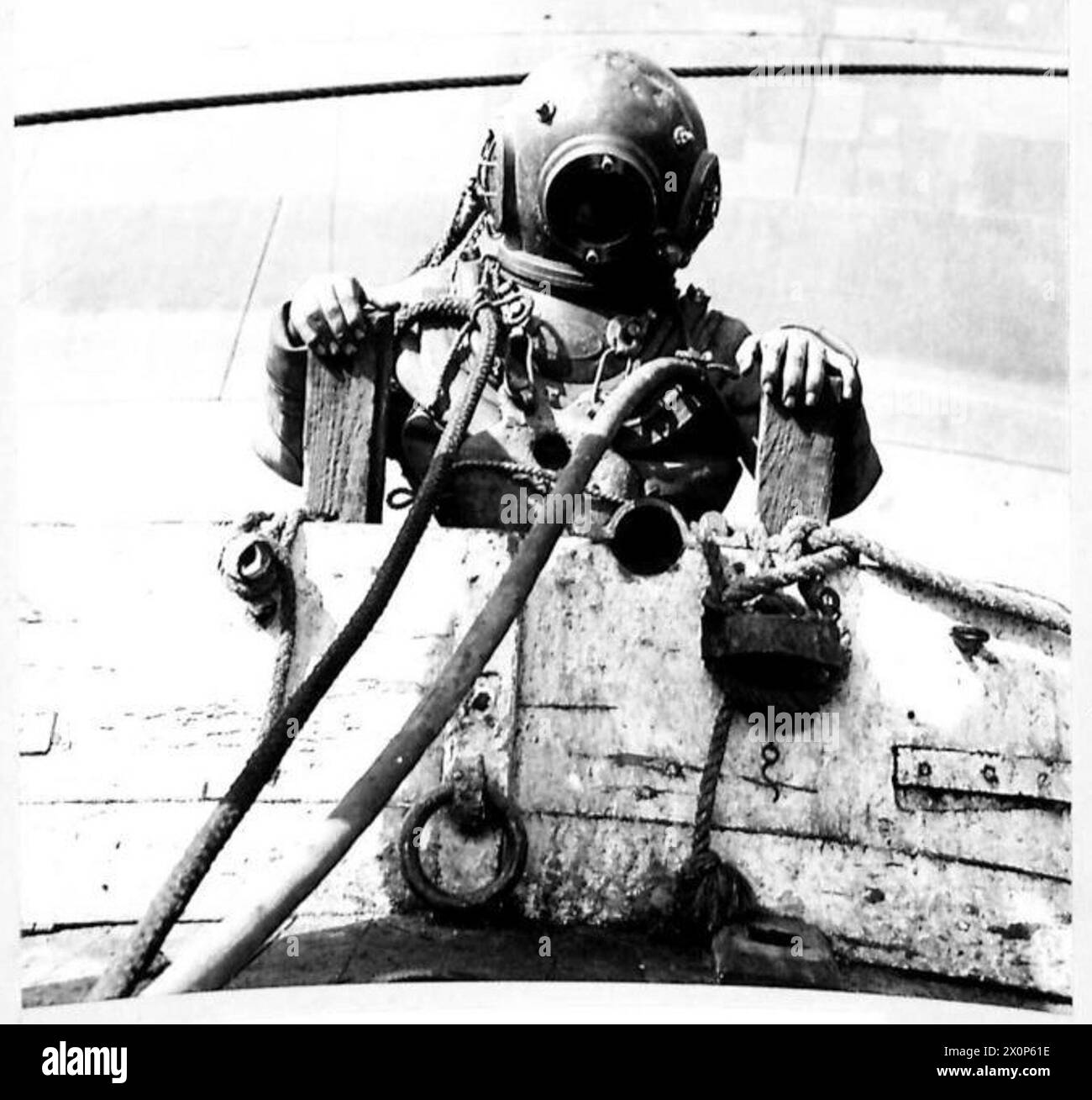 DIVING OPERATIONS BY ROYAL ENGINEERS - Sgt. Harden ready for work ...