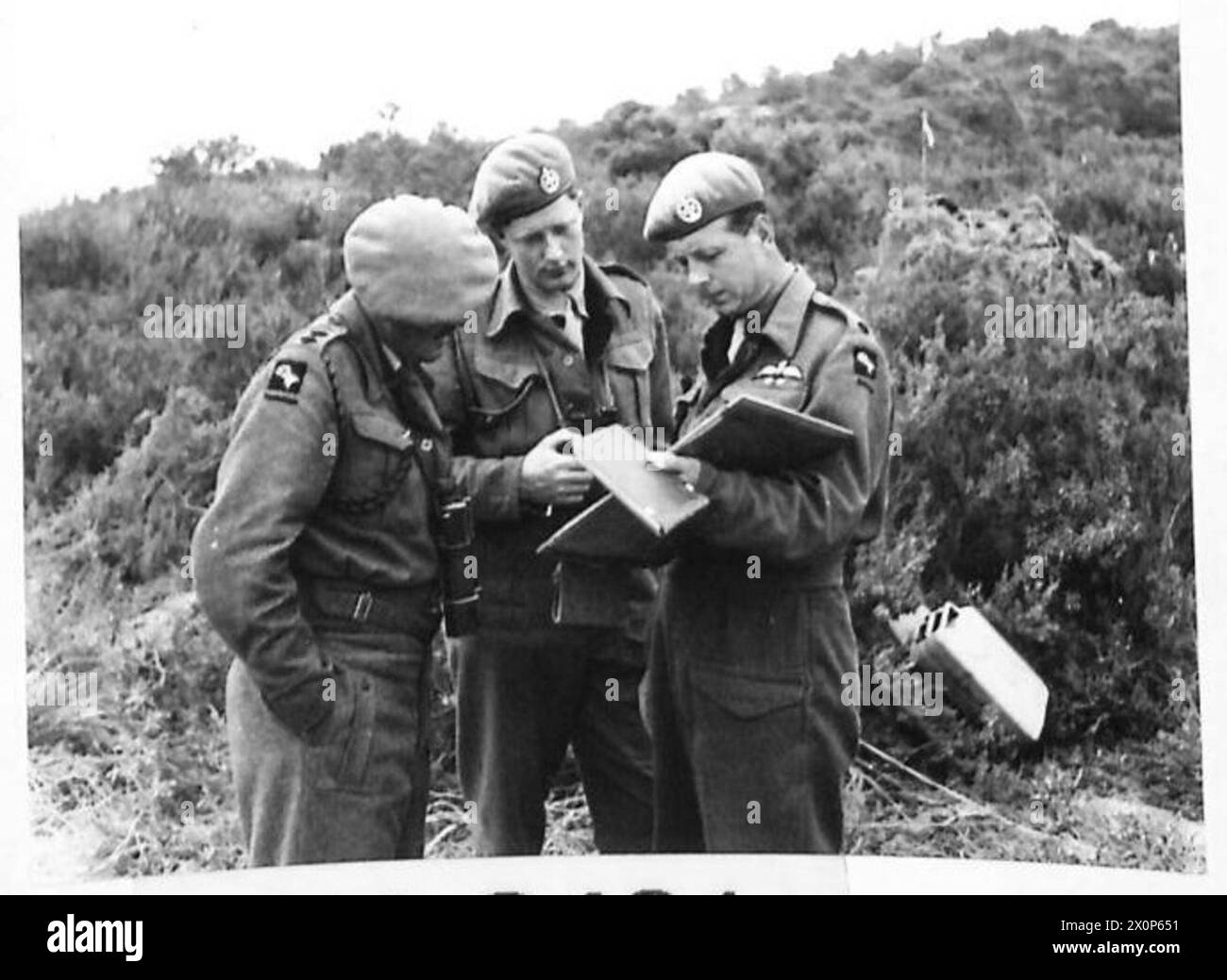 Photograph showing Lt. Col. Gore, Capt. Shepherd, and Major Fife of the ...