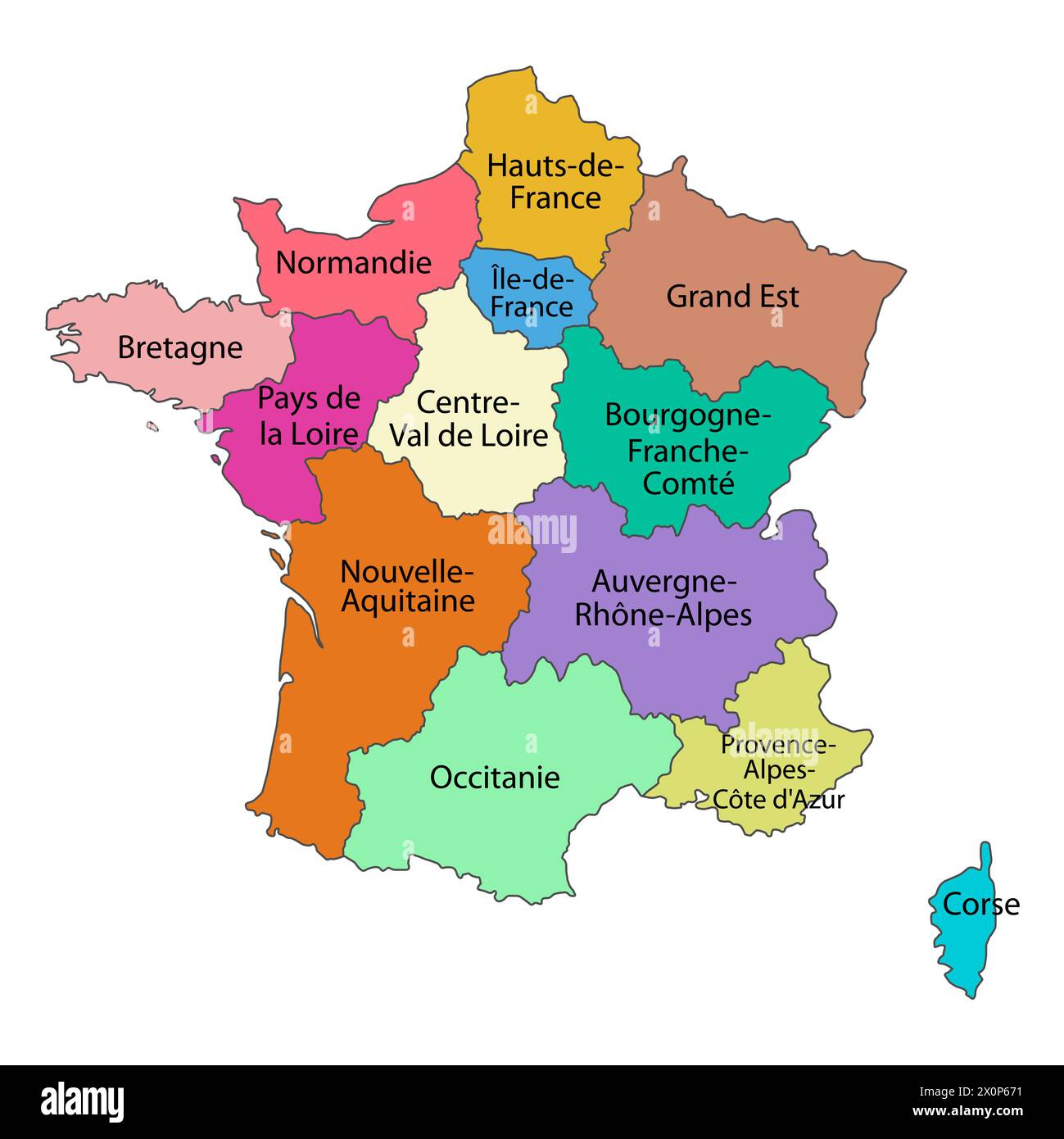 France regions map symbol shape, travel web flat concept icon symbol ...