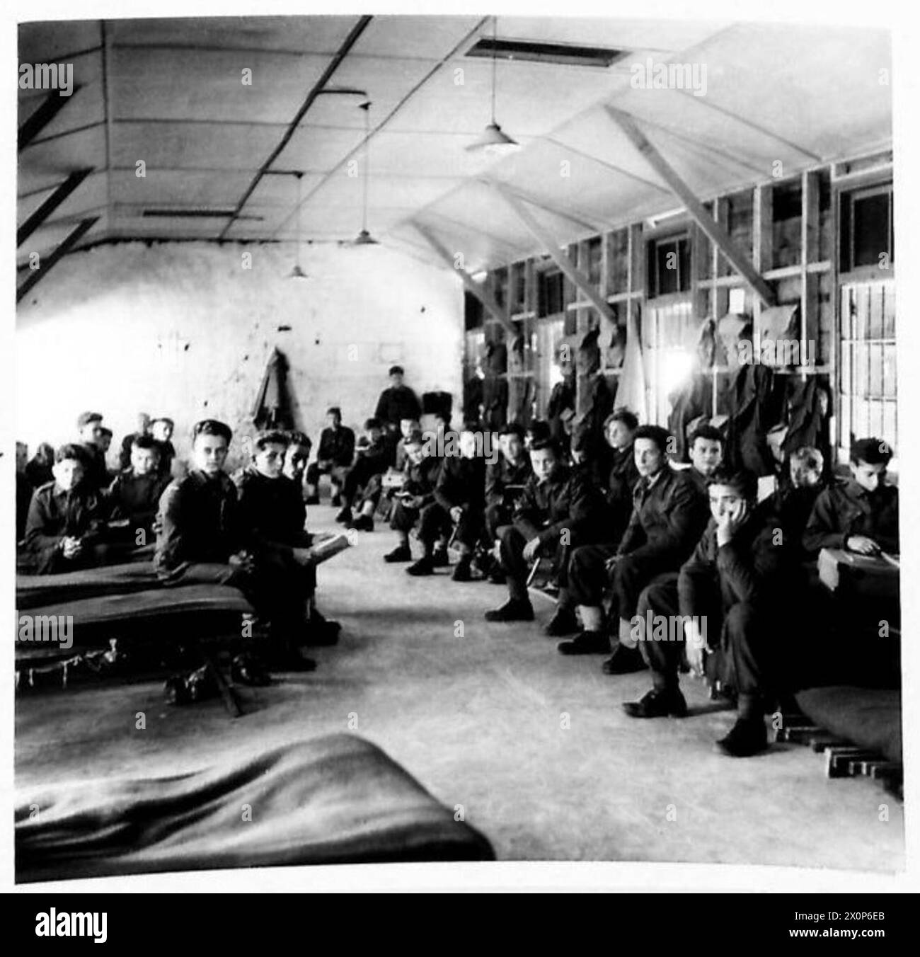 Young Polish cadets at Barbara Camp near Gaza, Palestine, await morning ...