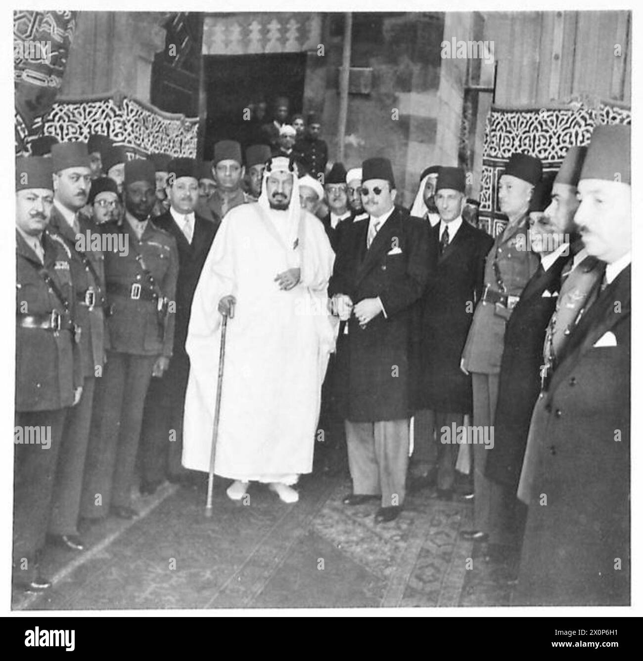 KING IBN SAUD'S VISIT TO EGYPT - The two Kings Farouk and 'Abd al-'Aziz ...