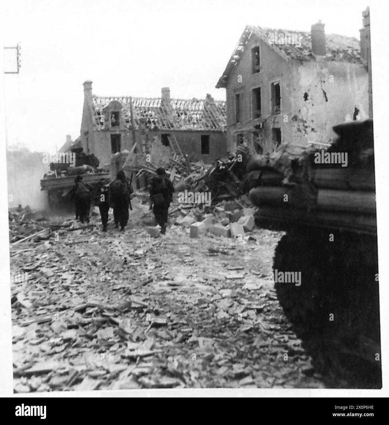 Photograph of Shermans of the 27th Armoured Brigade supporting 1st ...