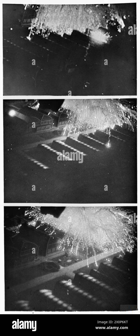 ROYAL AIR FORCE BOMBER COMMAND, 1942-1945. - Three stills from a film ...