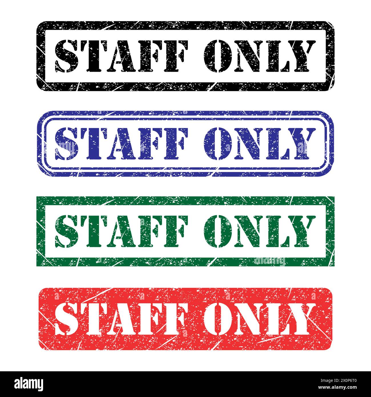 Set of Only staff icon, danger zone symbol, safety entry person sign ...