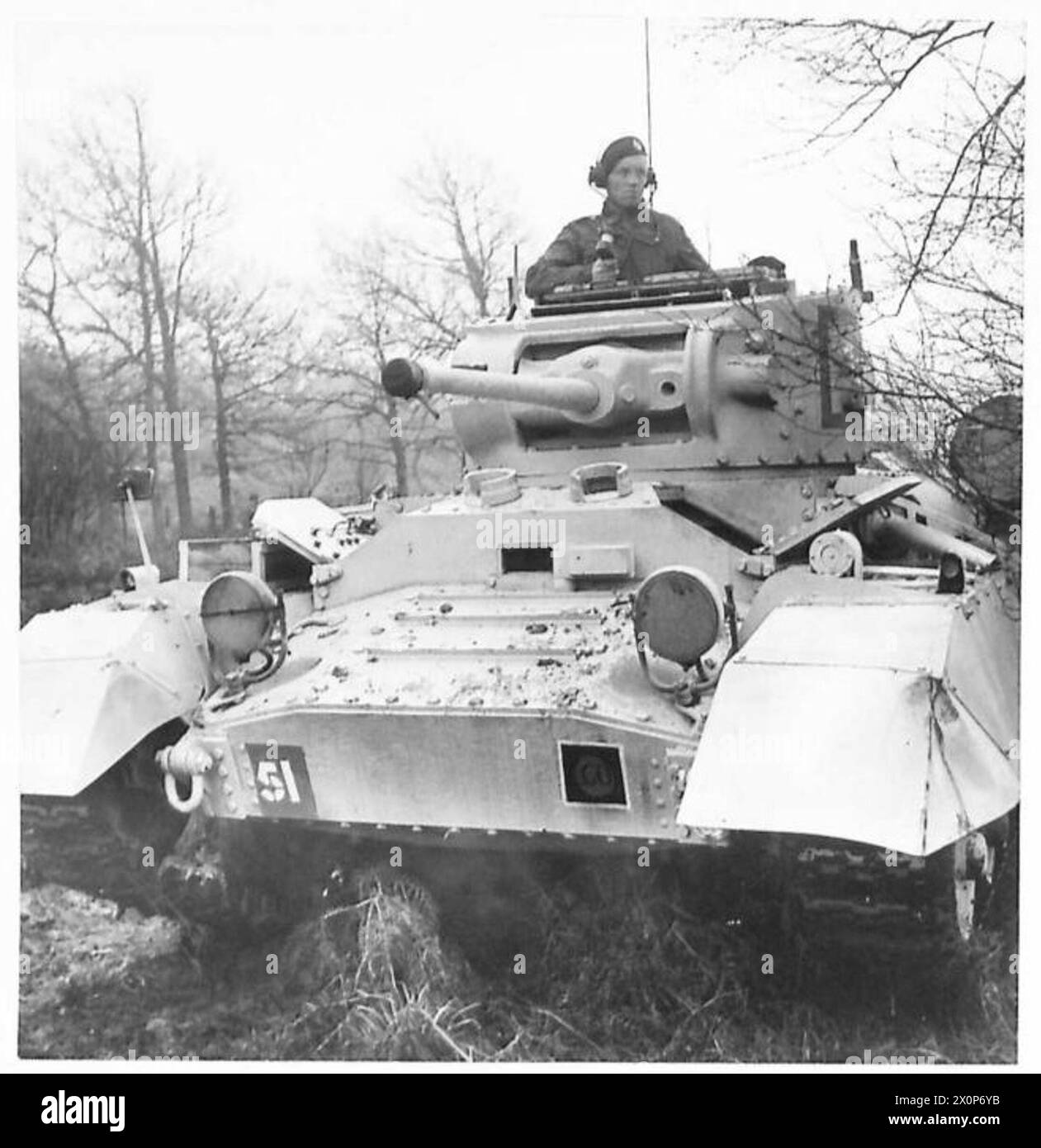AFV's of 8TH ARMOURED DIVISION - Close-up showing front view of a Mk ...