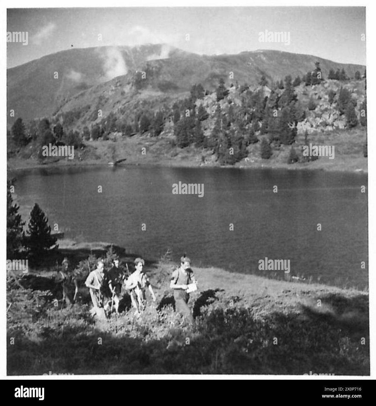 Photograph shows a British Army patrol departing from Swatz See near ...