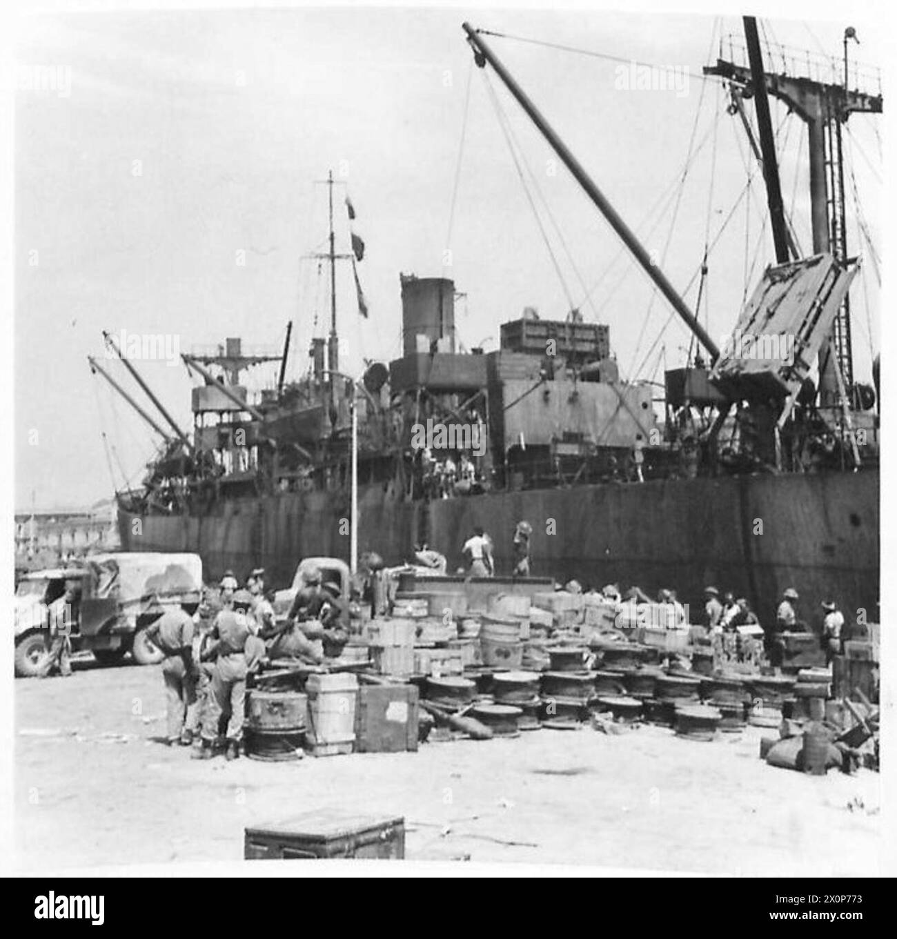 COMPO RATIONS - General view of the dockside. Photographic negative ...