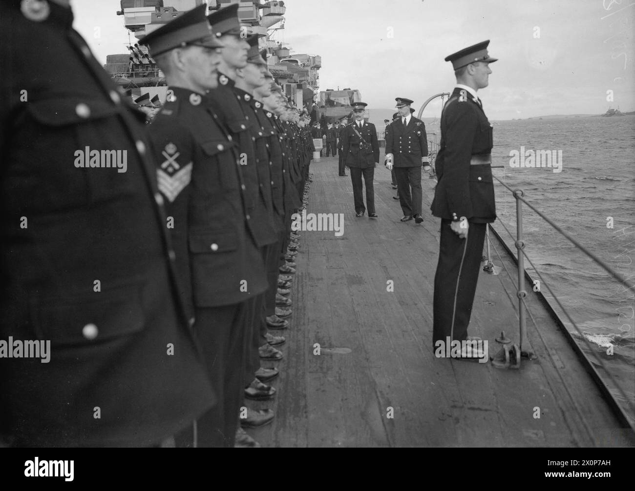HMS ANSON HOLDS DIVISIONS AT FLEET ANCHORAGE. 28 JUNE 1942 ...