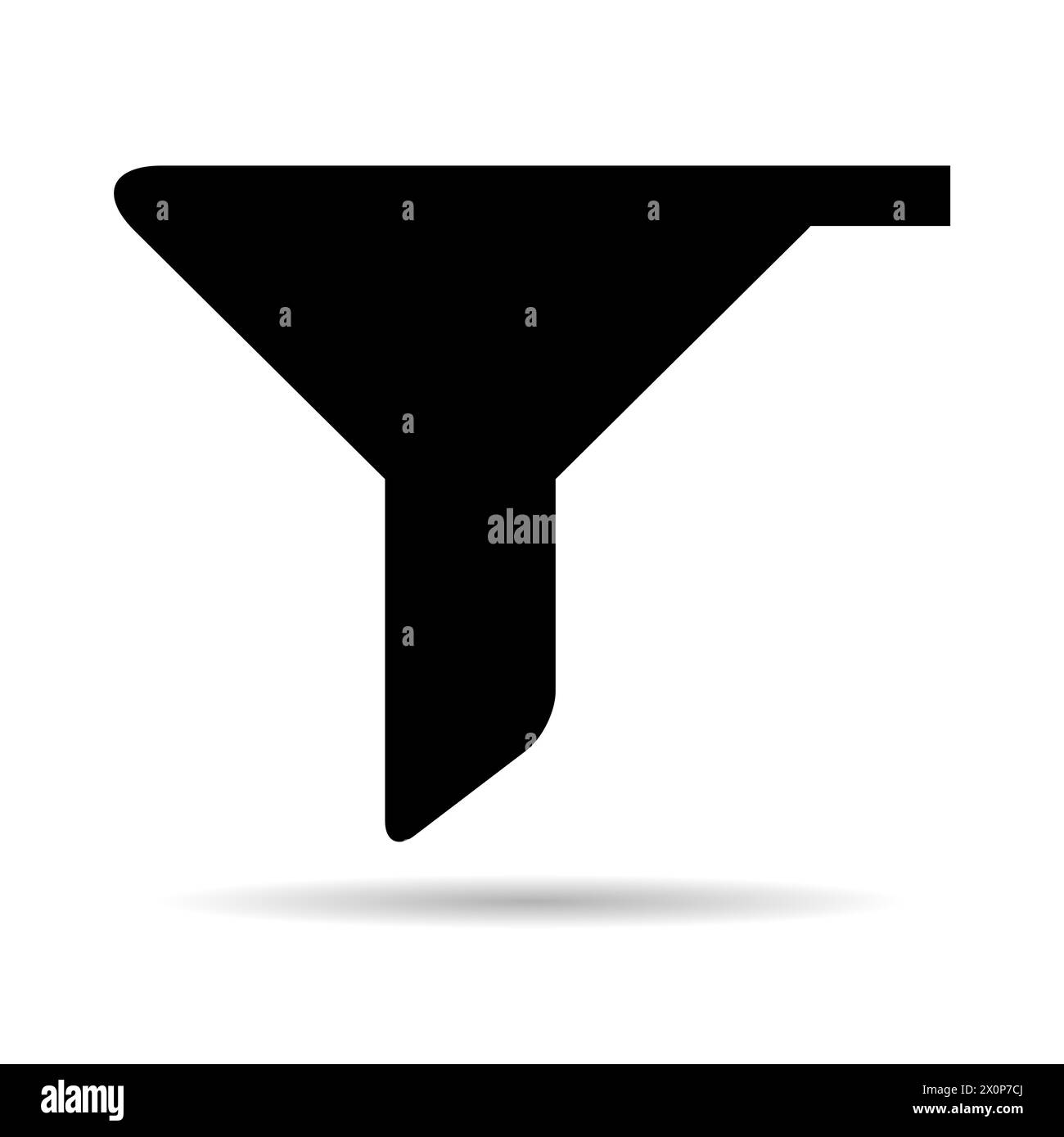 Filter button web shape shadow icon, filtering symbol, funnel sign ...