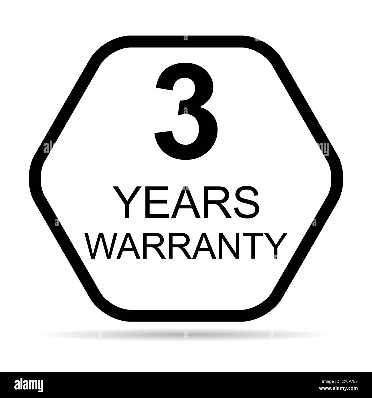 Three years warranty shadow icon, badge seal guarantee certificate ...