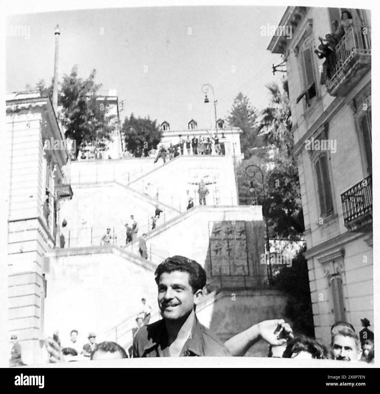 INVASION OF ITALY : FIFTH ARMY - The scene as people rushed steps to ...