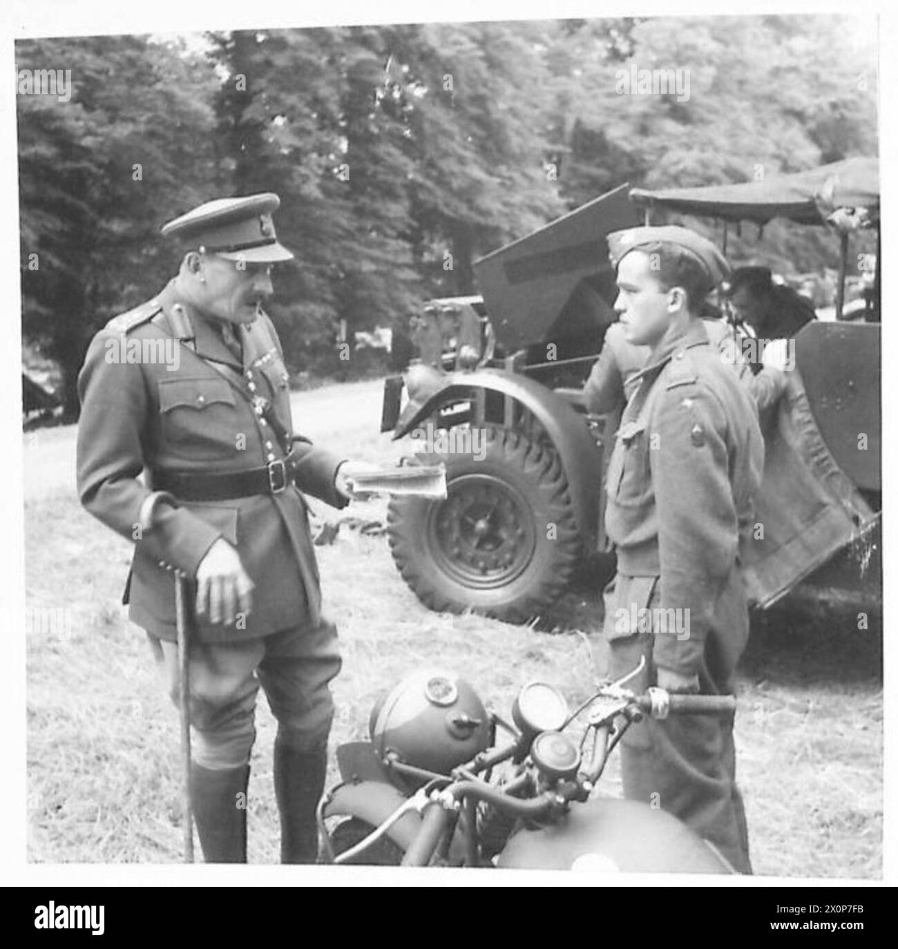 Brigadier Bottle Wilbraham, commanding officer of a brigade, speaks ...