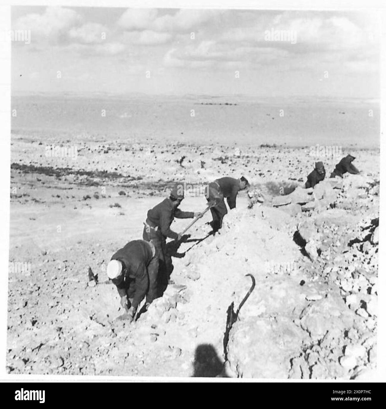 Free French troops dig anti-tank ditches in the Mechili area of the ...