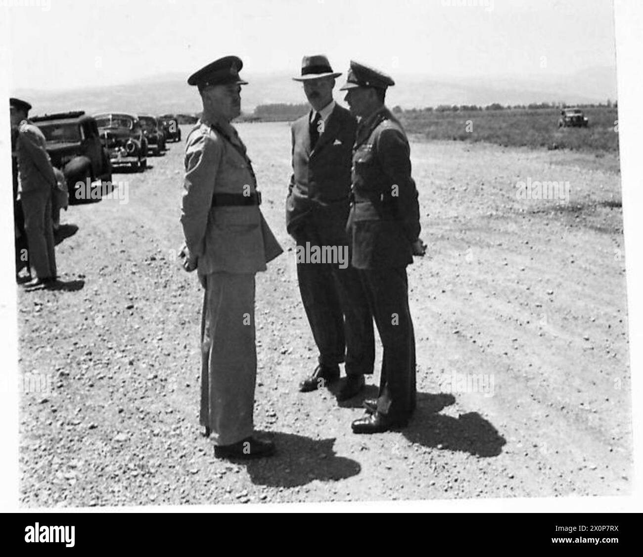 H.M. the King is photographed in North Africa with Major General Gale ...